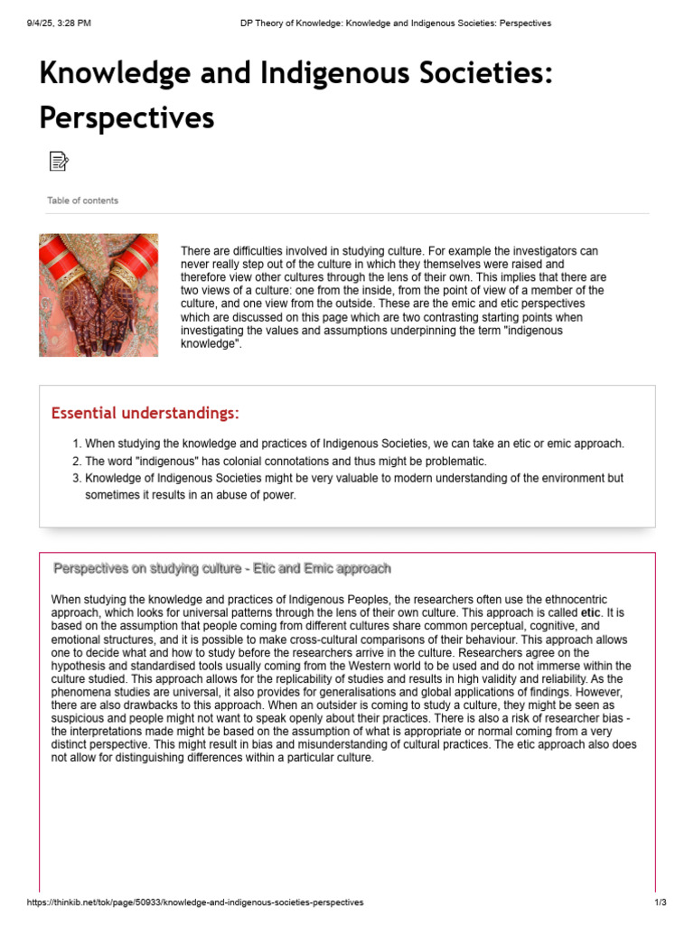 DP Theory of Knowledge_ Knowledge and Indigenous Societies ...