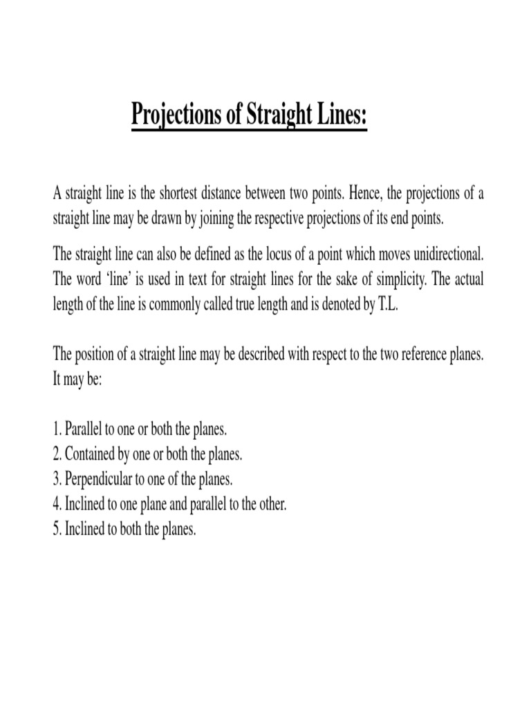 MEN101 LN6 (Projections of Lines) | PDF | Line (Geometry) | Angle