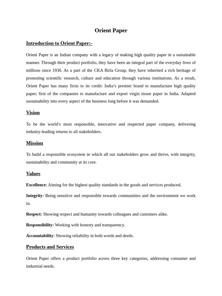 Orient Paper Report | PDF | Dividend | Capital Structure