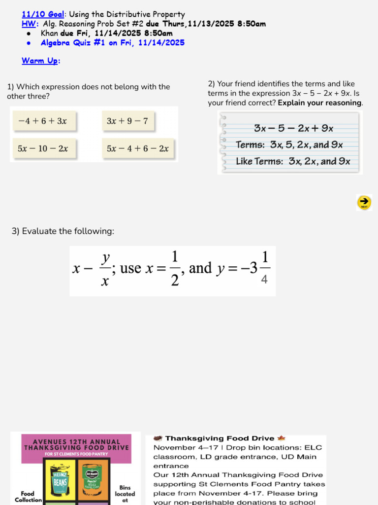 11_10 (Mon) Using the Distributive Property | PDF | Elementary ...