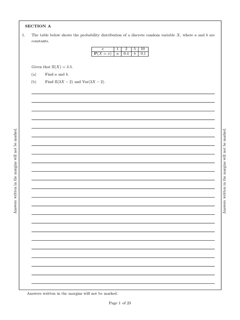 M1 Mock 2 | PDF | Normal Distribution | Statistical Theory