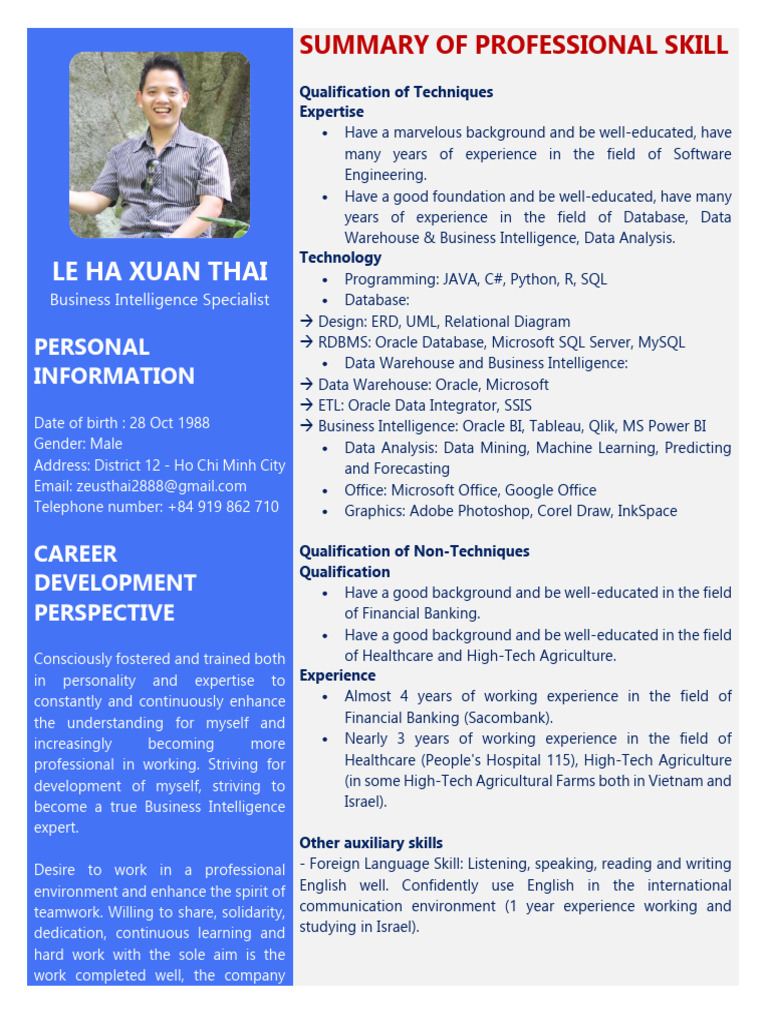Curriculum Vitae_EN - Le Ha Xuan Thai - 20171203 | PDF | Business ...