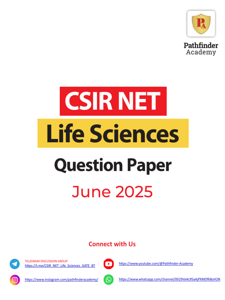 Csir Net Life Sciences June 2025 Question Papers | PDF | Mitochondrion ...
