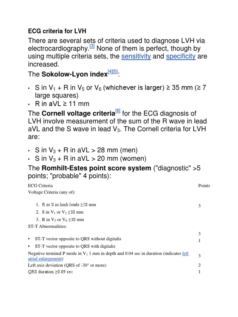 ECG Criteria For LVH | Electrocardiography | Myocardial Infarction