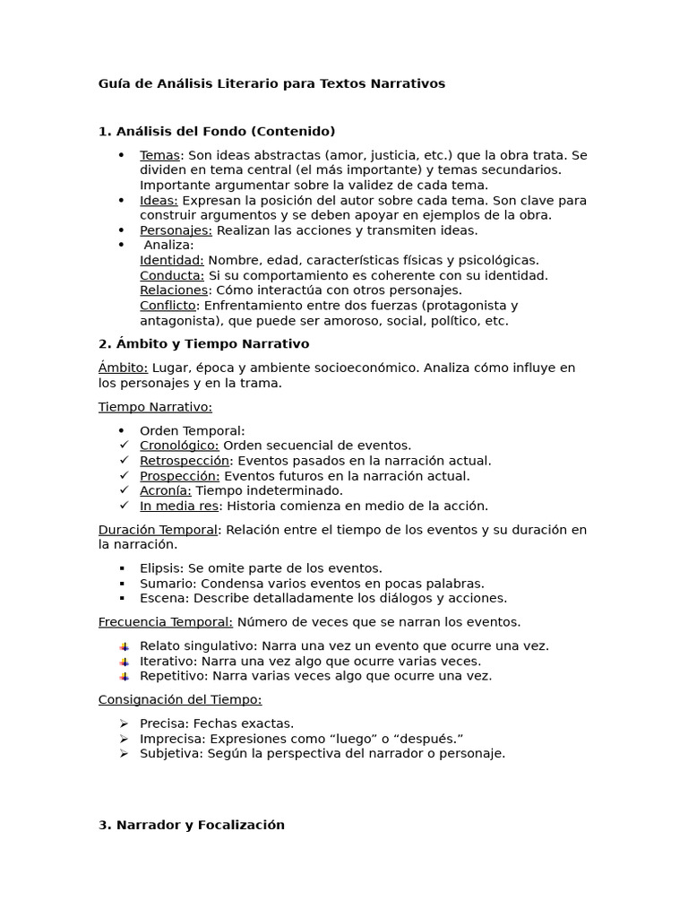 Análisis Literario de Textos Narrativos | PDF | Narración