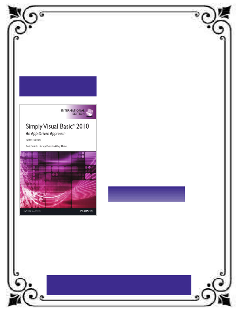 Simply Visual Basic 2010 an App Driven Approach 4. ed Edition Deitel ...