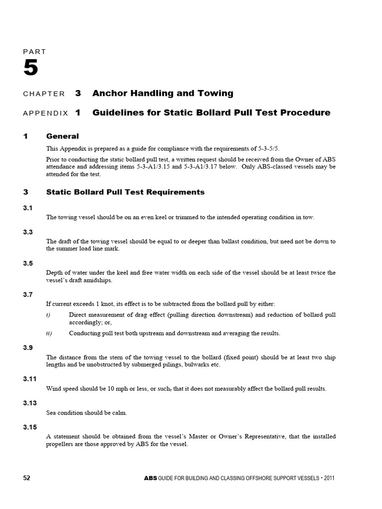 Static Bollard Pull Test Guidelines | PDF | Ships | Watercraft