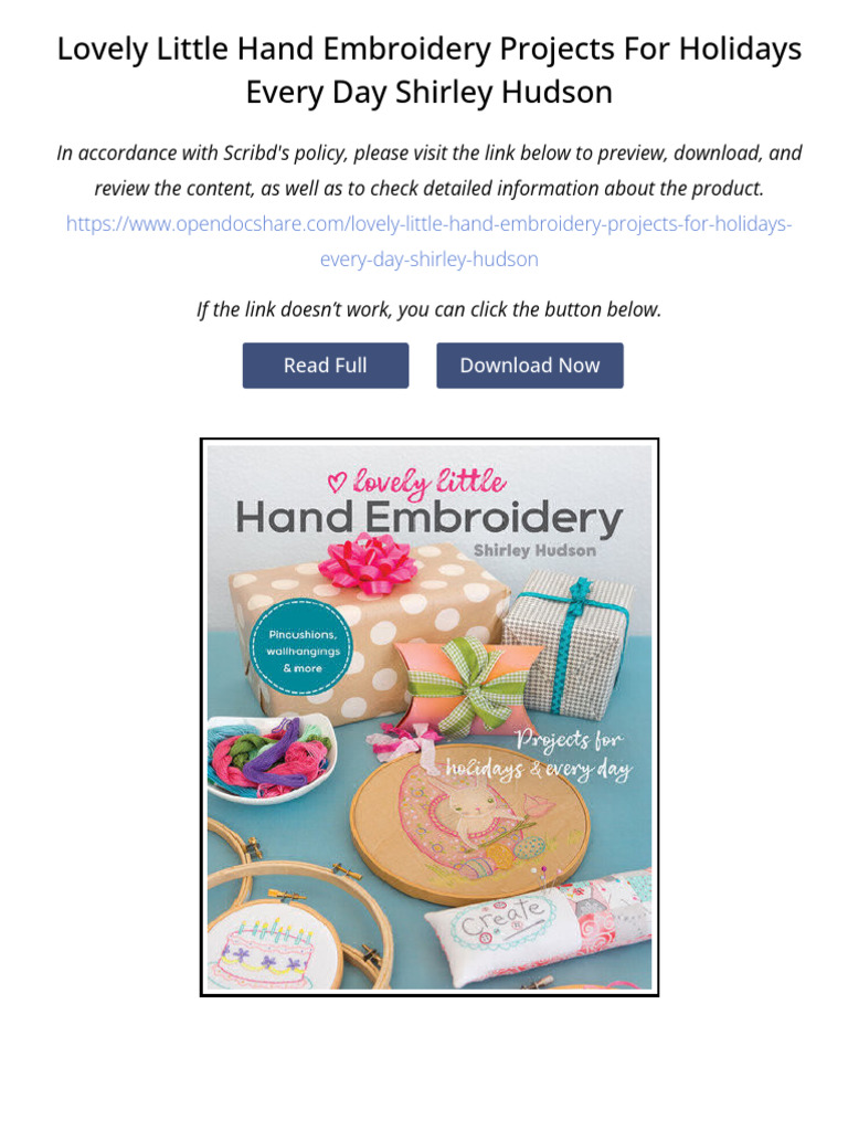 Lovely Little Hand Embroidery Projects for Holidays Every Day Shirley ...