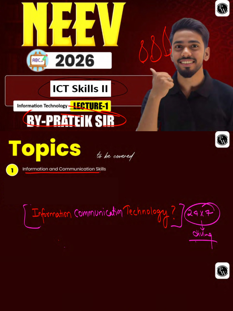 ICT Skills II 01 Class Notes Neev 2026 | PDF