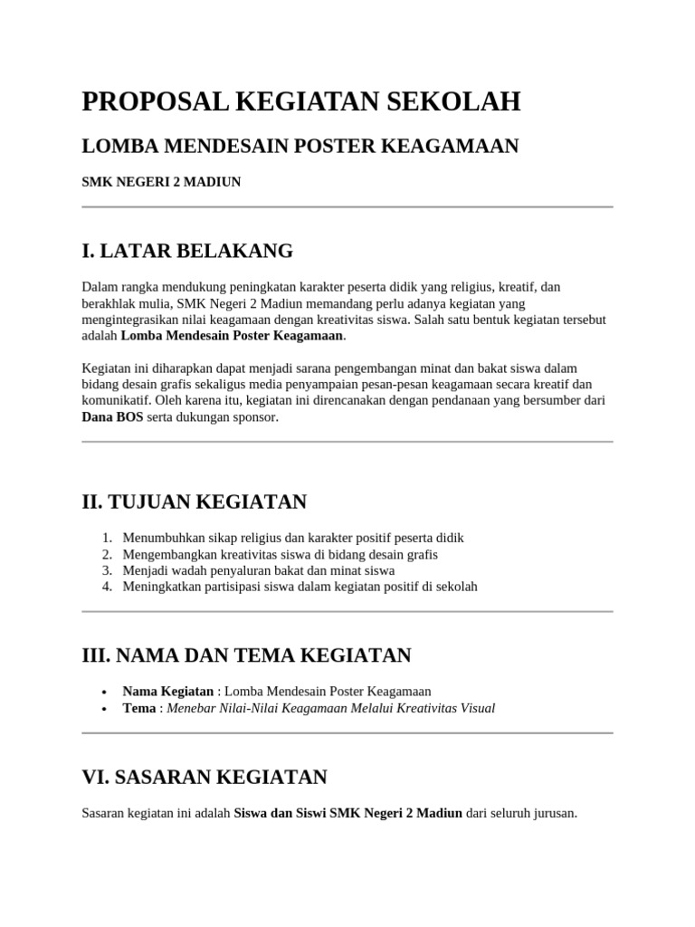 Lomba Poster Keagamaan SMK Madiun 2026 | PDF