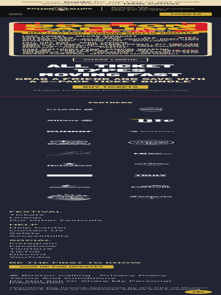 Lineup Boston Calling | PDF