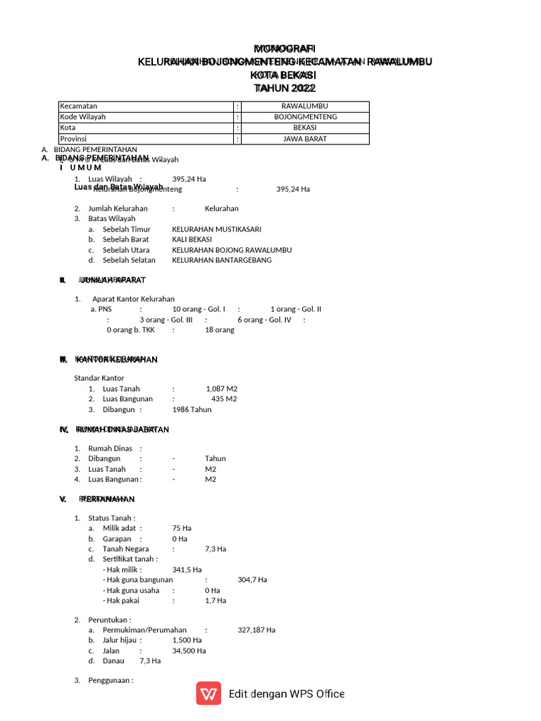 Format_Monografi_ Bojongmenteng - Copy | PDF