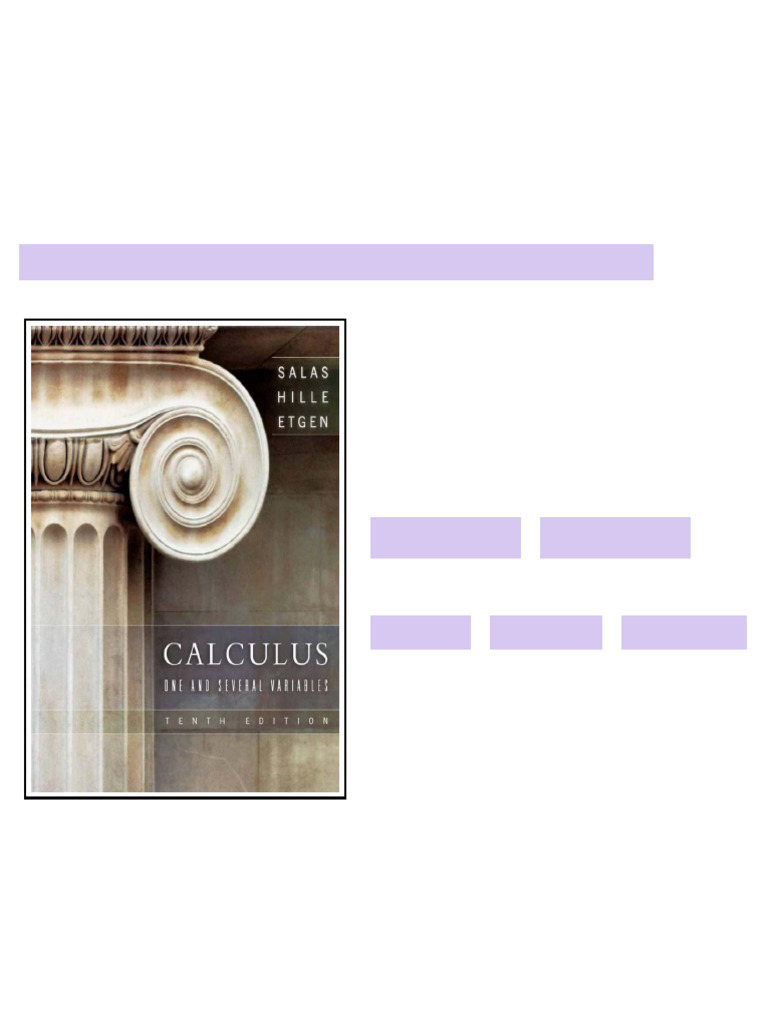 Calculus One and several variables 10th Edition newest edition 2025 | PDF