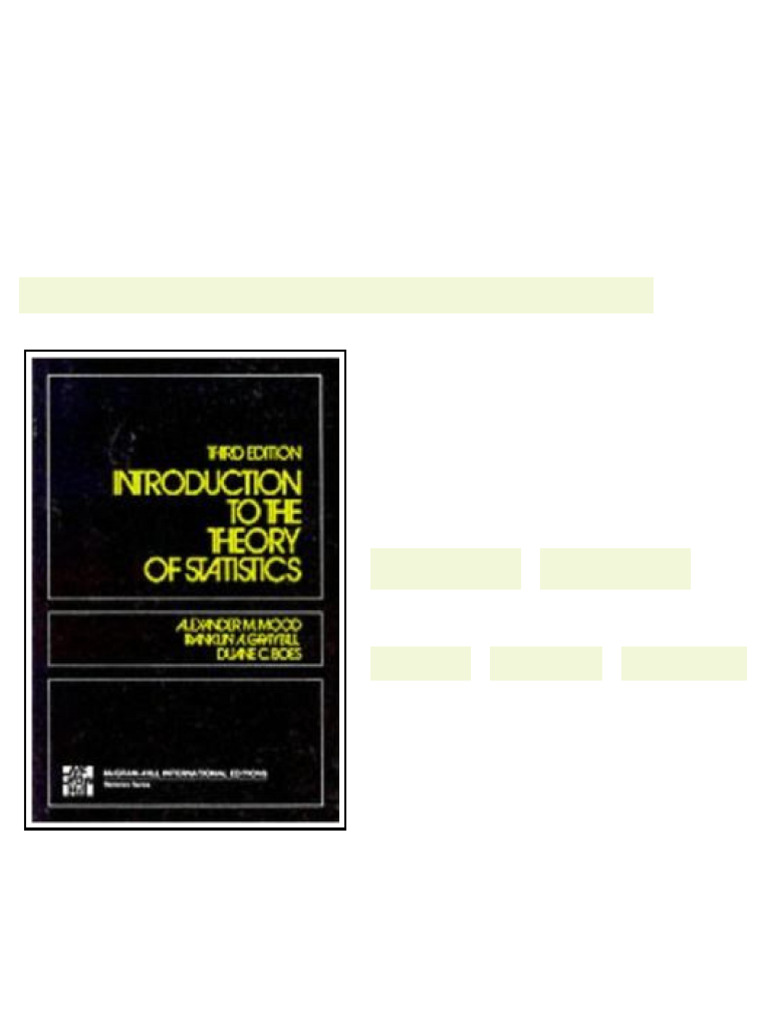 Introduction to the Theory of Statistics 3rd Edition Andy online ...