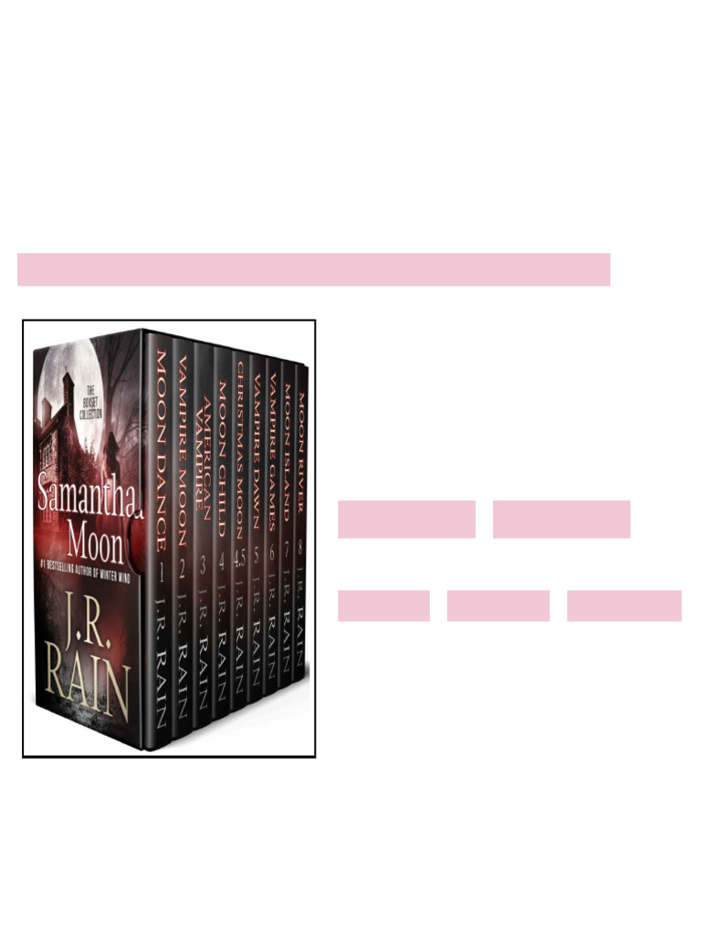 First Eight Vampire For Hire Novels Plus One Novella J R Rain J R Rain ...