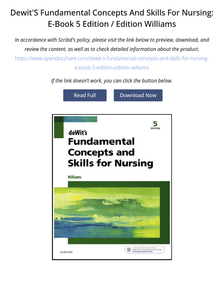 deWit's Fundamental Concepts and Skills for Nursing: E-Book 5 edition ...