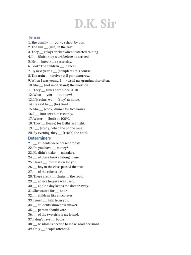 Worksheet All Sections Separated With Headings | PDF