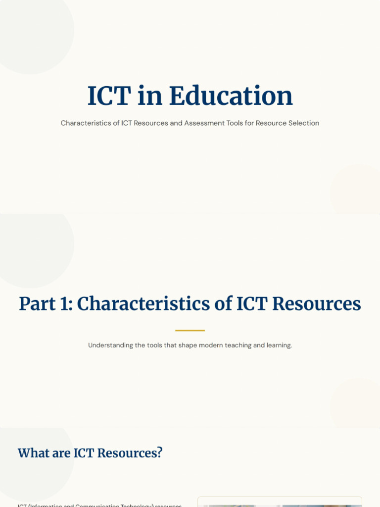 ICT in Education Resources and Selection | PDF