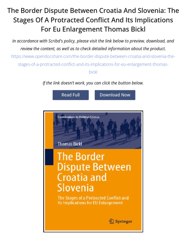 The Border Dispute Between Croatia and Slovenia: The Stages of a ...