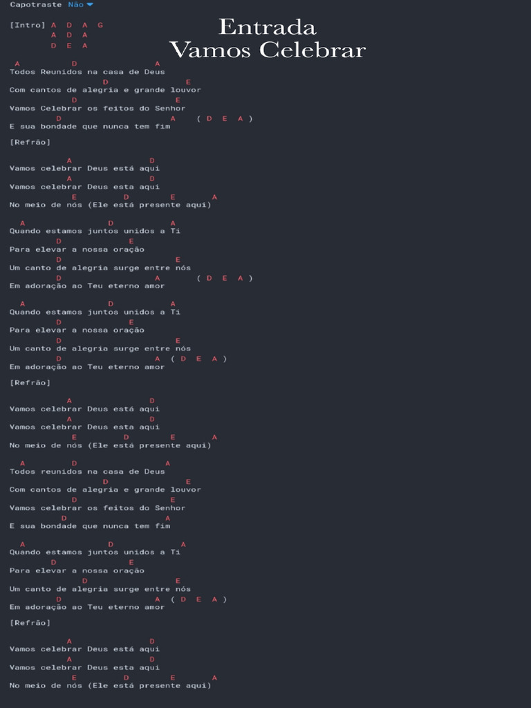 Entrada - Vamos Celebrar | PDF