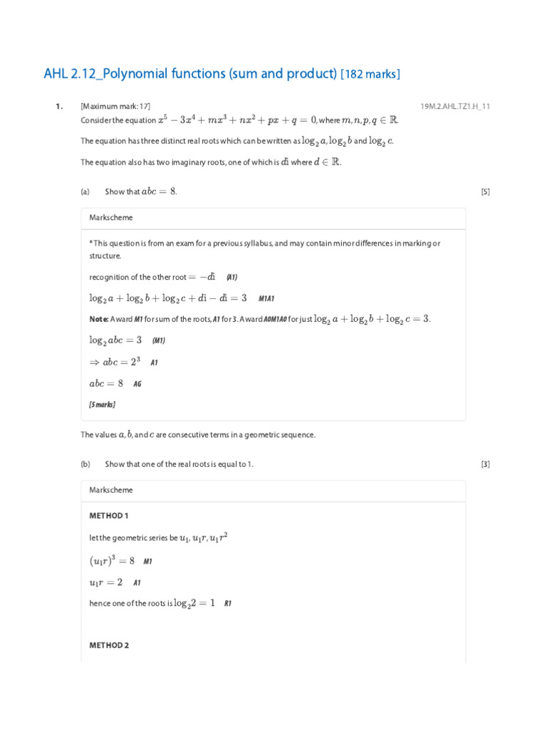 Past Year Topical Polynomial Function MS | PDF | Zero Of A Function ...