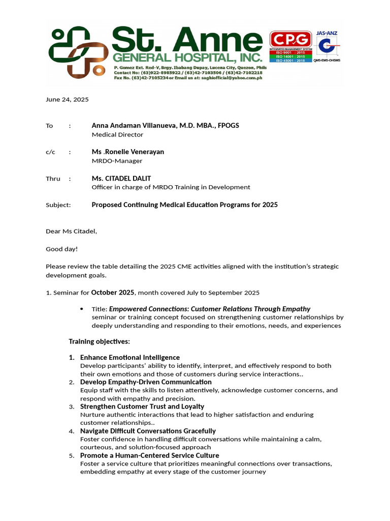 2025 CME Program Proposals Overview | PDF | Mental Health | Well Being
