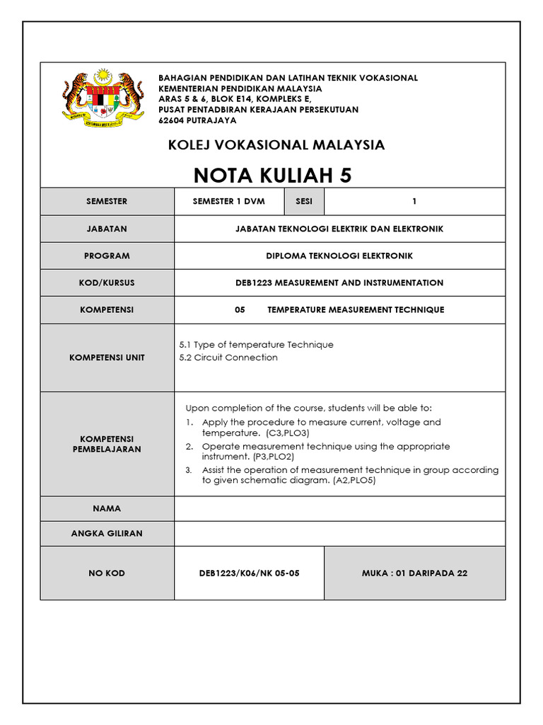Nota Kuliah 5 | PDF