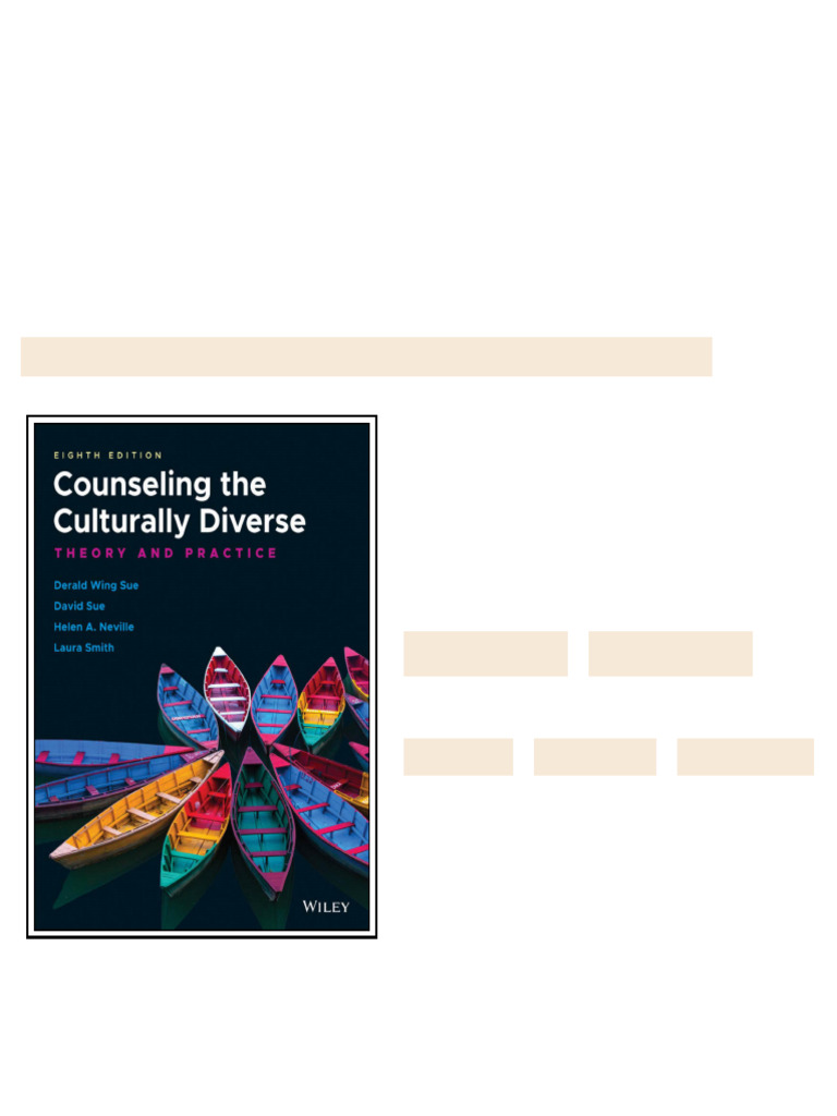 Counseling the Culturally Diverse Theory and Practice 8th Derald Wing ...