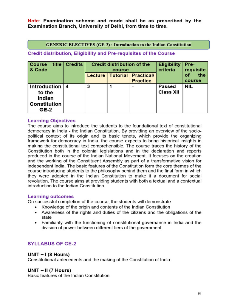 Introduction to Indian Constitution Course | PDF | Constitution ...