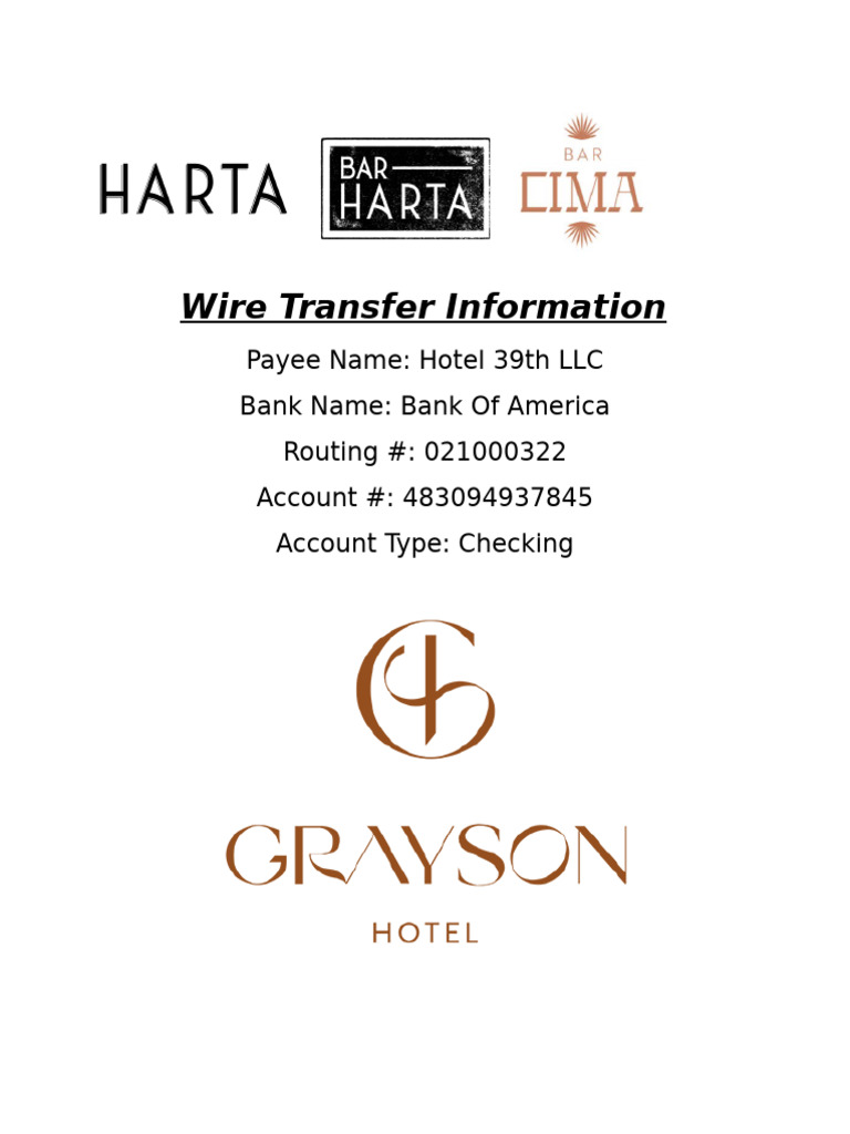 Wire Transfer Information | PDF