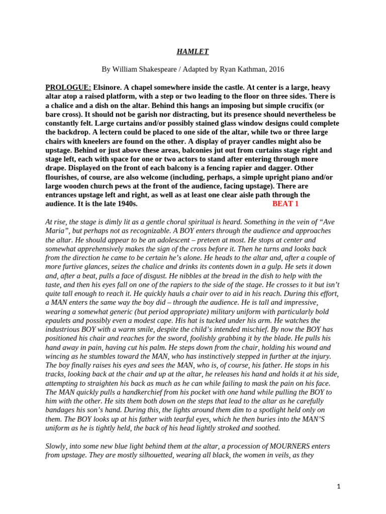 Hamlet Adaptation Script Overview | PDF | Hamlet