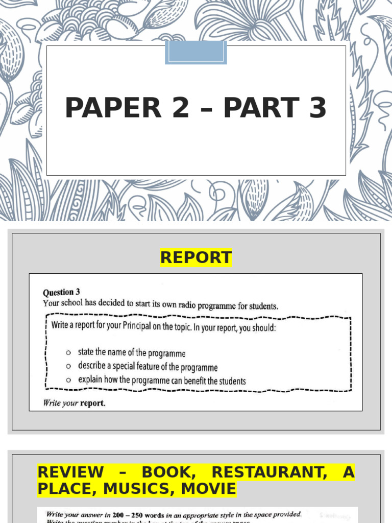 PAPER 2 – PART 3 | PDF