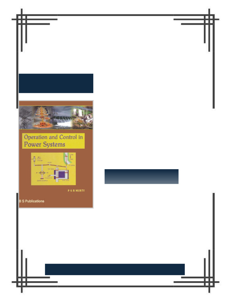 Operation and Control in Power Systems Prof P Murty ebook accessible reading file | PDF ...