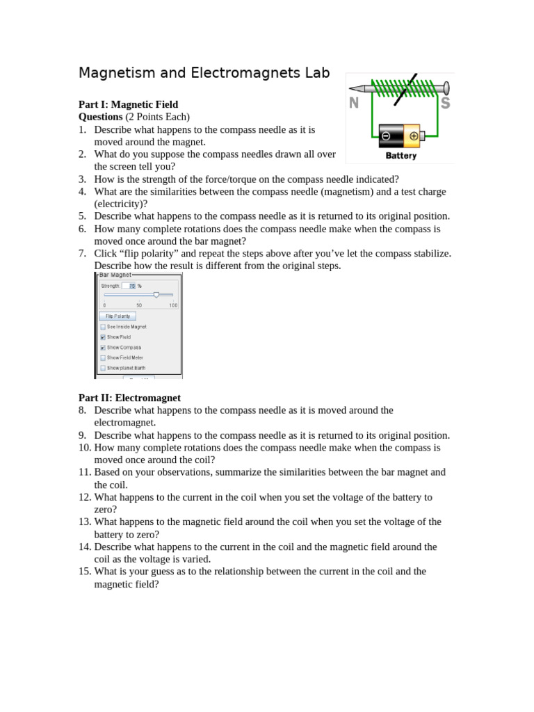 Magnetism and Electromagnet Lab Guide | PDF