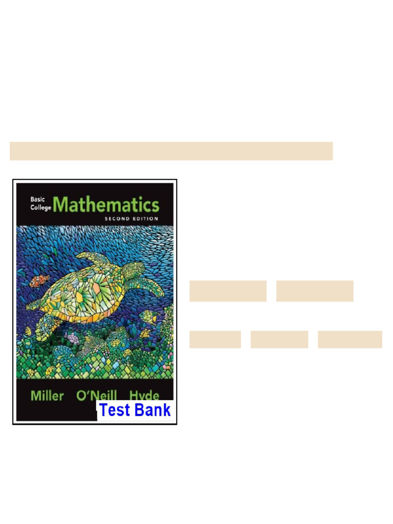 Basic College Mathematics 2nd Edition Miller Test Bank - test bank and ...