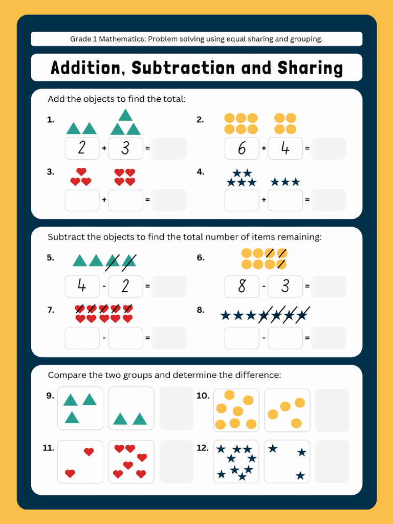 Equal Sharing Worksheet | PDF