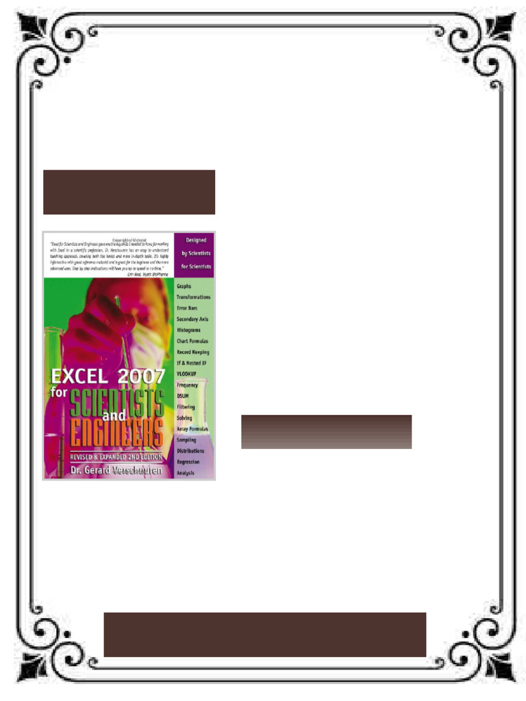 Excel 2007 for Scientists and Engineers 2nd Edition Dr. Gerard Verschuuren ebook digital package ...