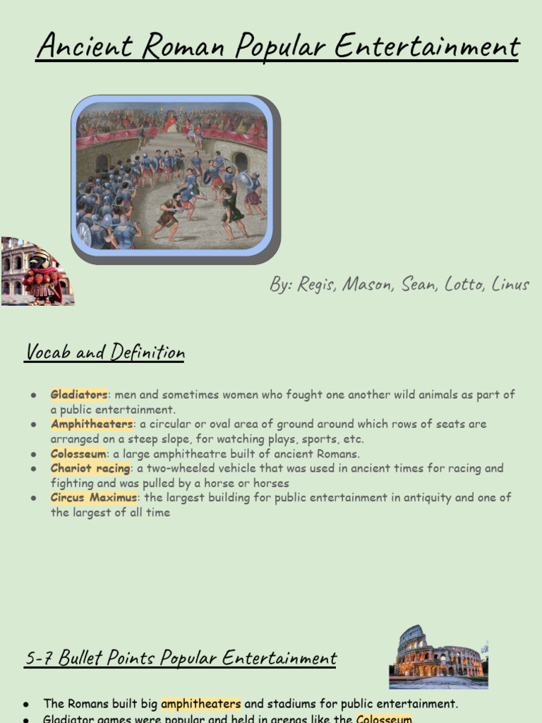 Ancient Roman Entertainment Insights | PDF | Roman Empire | Gladiator