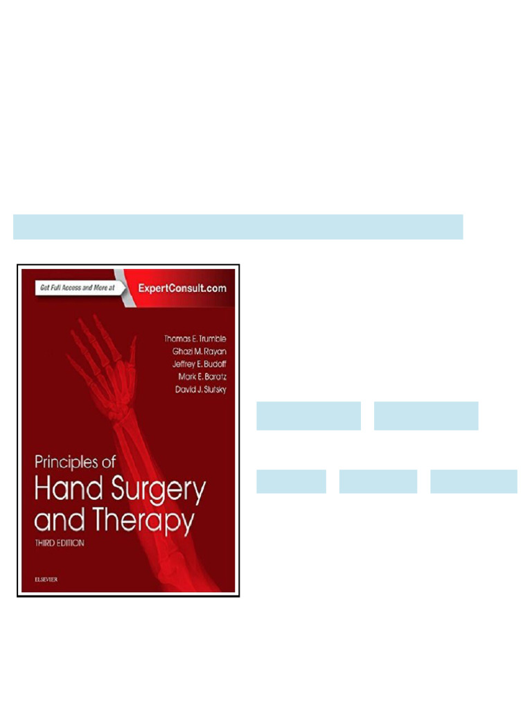 Principles Of Hand Surgery And Therapy 3rd Edition Thomas E Trumble ...