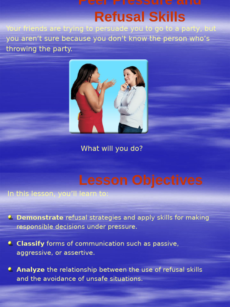 RESISTING-PEER-PRESSURE | PDF | Adolescence | Behavior