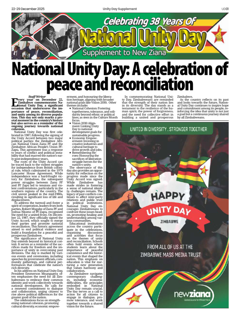 Zimbabwe's National Unity Day Overview | PDF | Zimbabwe | Robert Mugabe