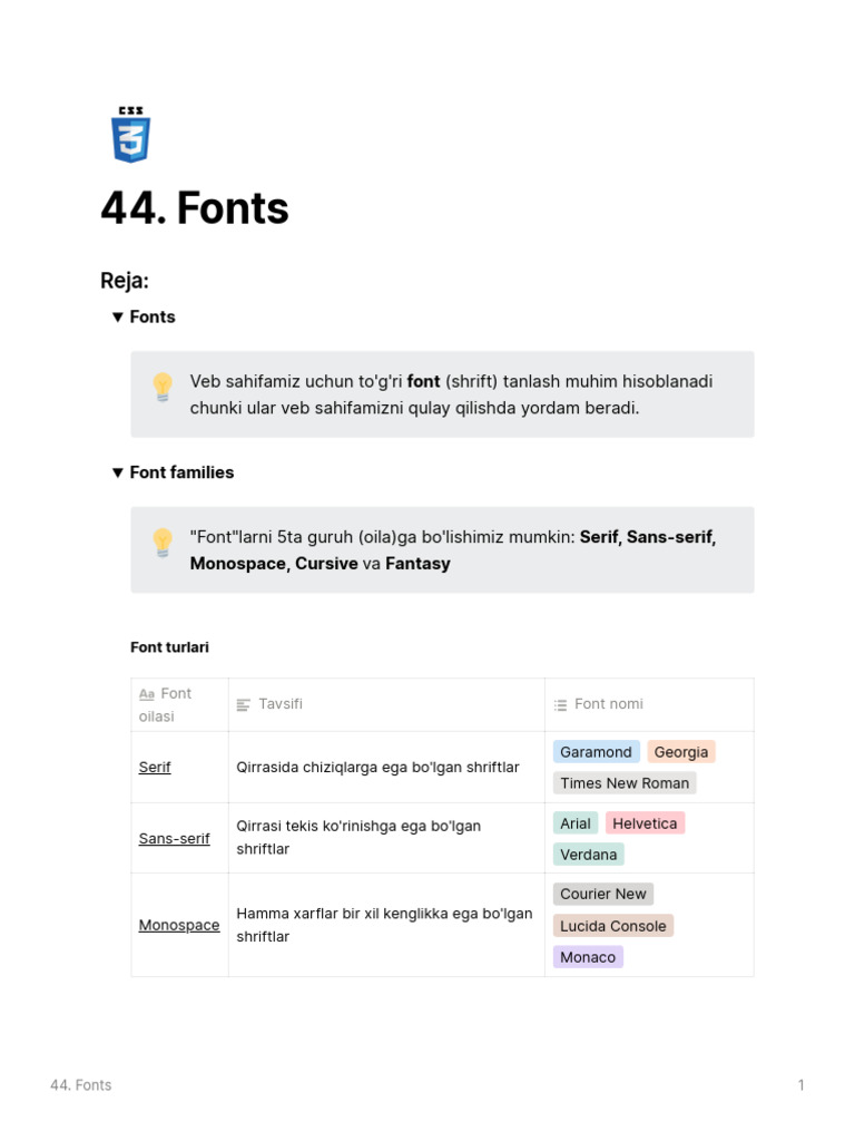 Fonts | PDF