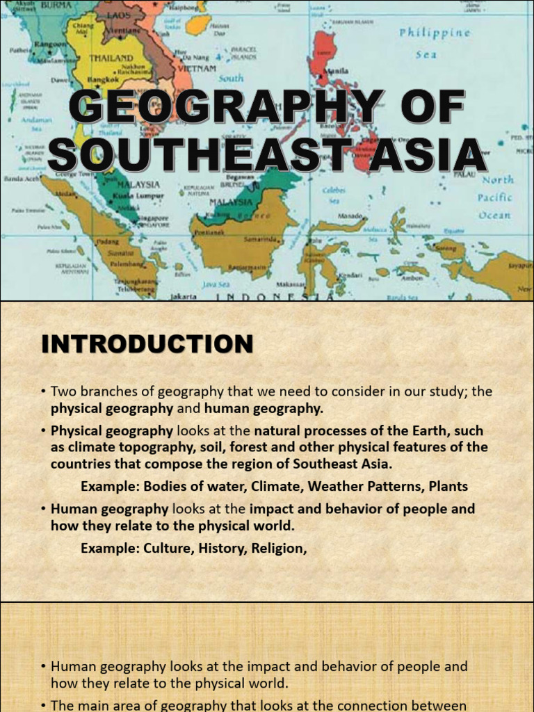 Geography of Southeast Asia Overview | PDF | Cambodia | Southeast Asia
