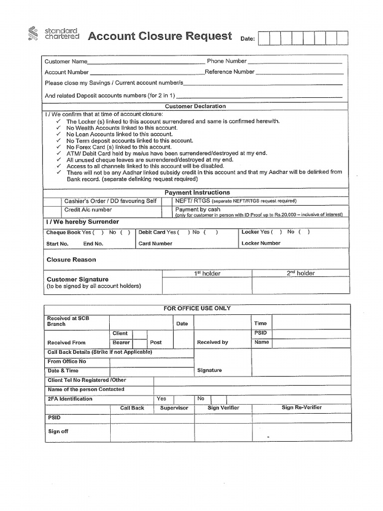 Account Closure | PDF