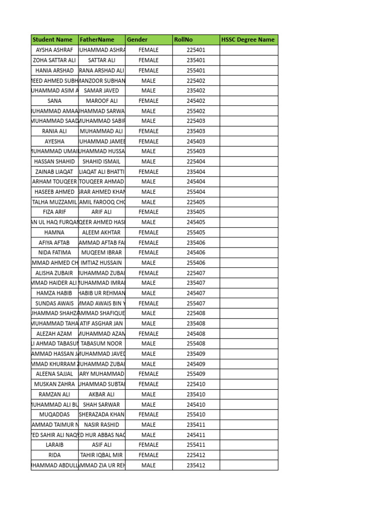 Students Data Collection | PDF