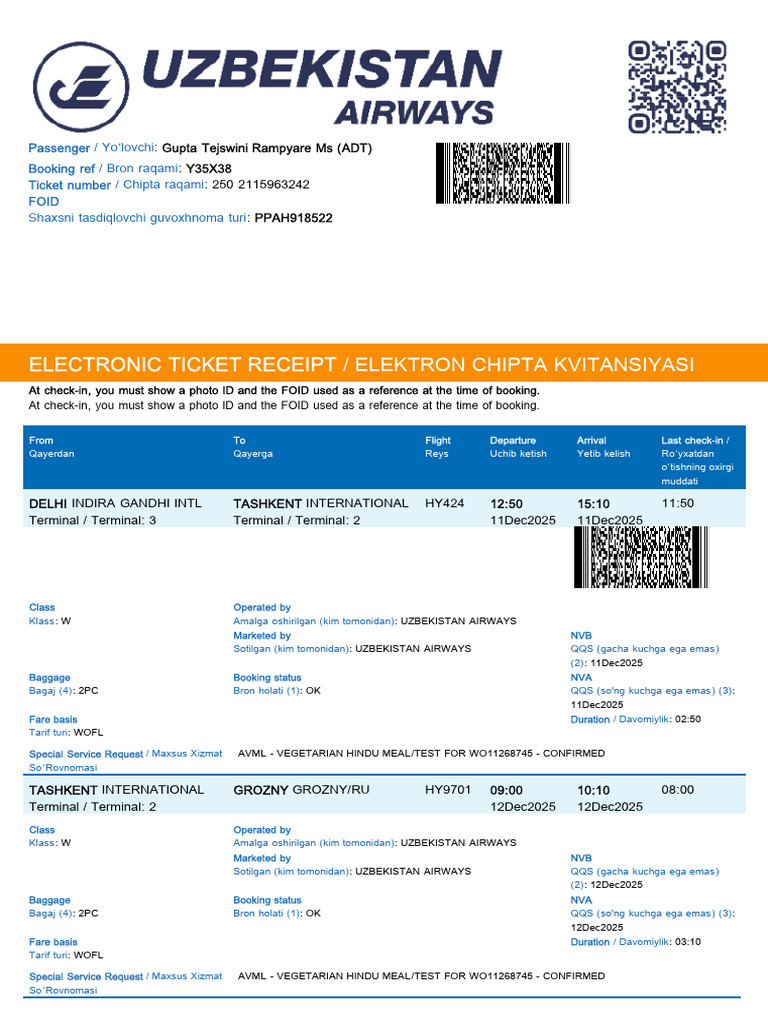 Tejswini Rampyare Gupta Adt, y35x38, 11dec 1250 Del | PDF