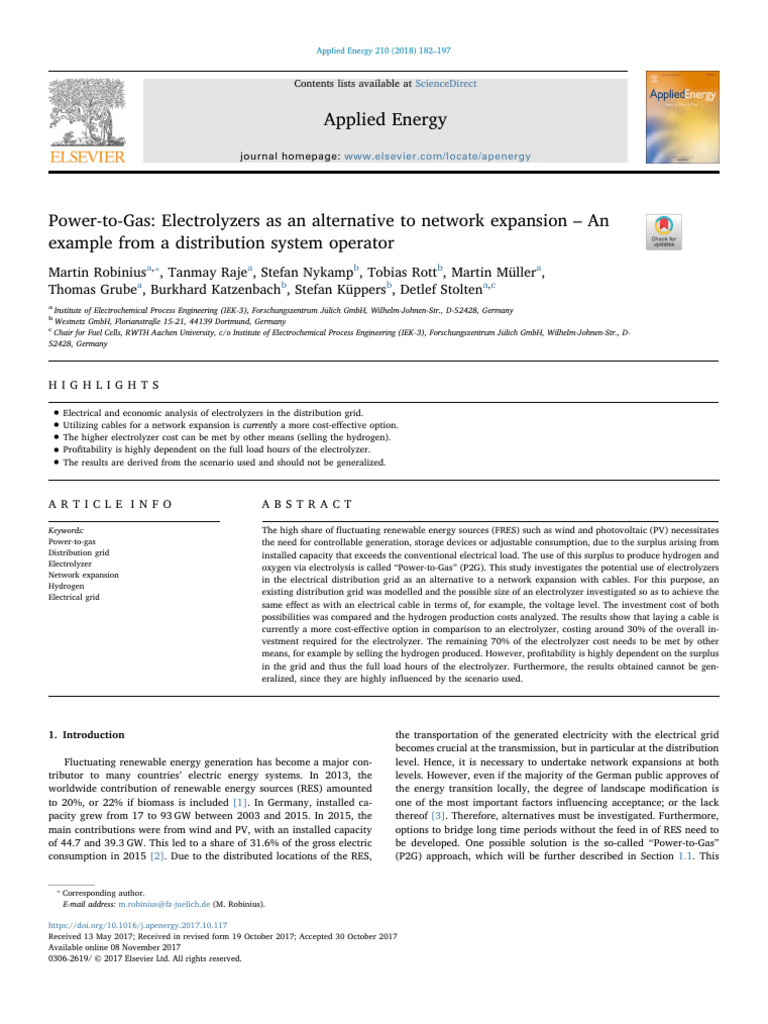 Power-to-Gas_ Electrolyzers as an alternative to network expansion - An ...