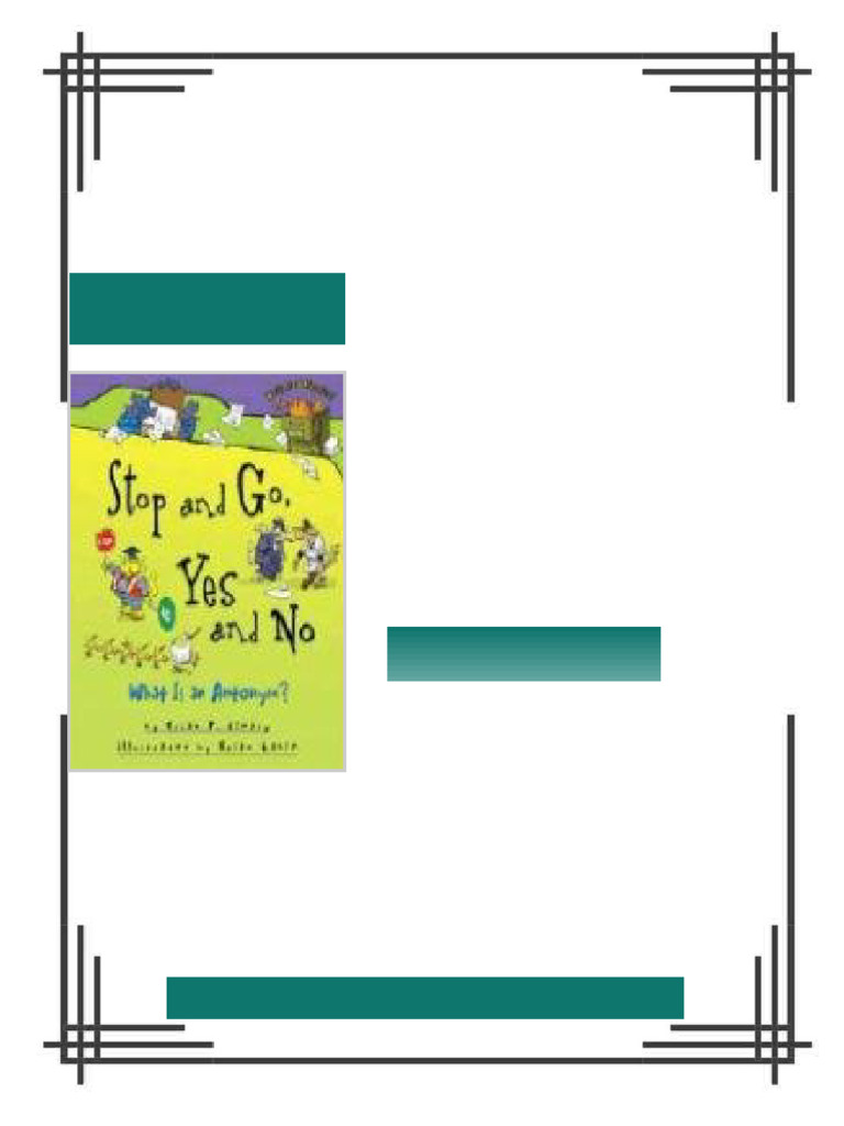 Stop and Go Yes and No What Is an Antonym Brian P. Cleary ebook ...