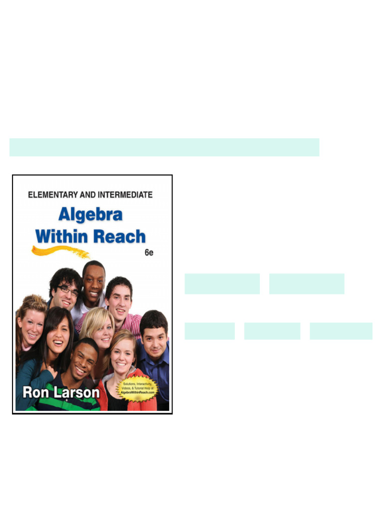 Elementary and Intermediate Algebra Within Reach 6th Ron Larson ...