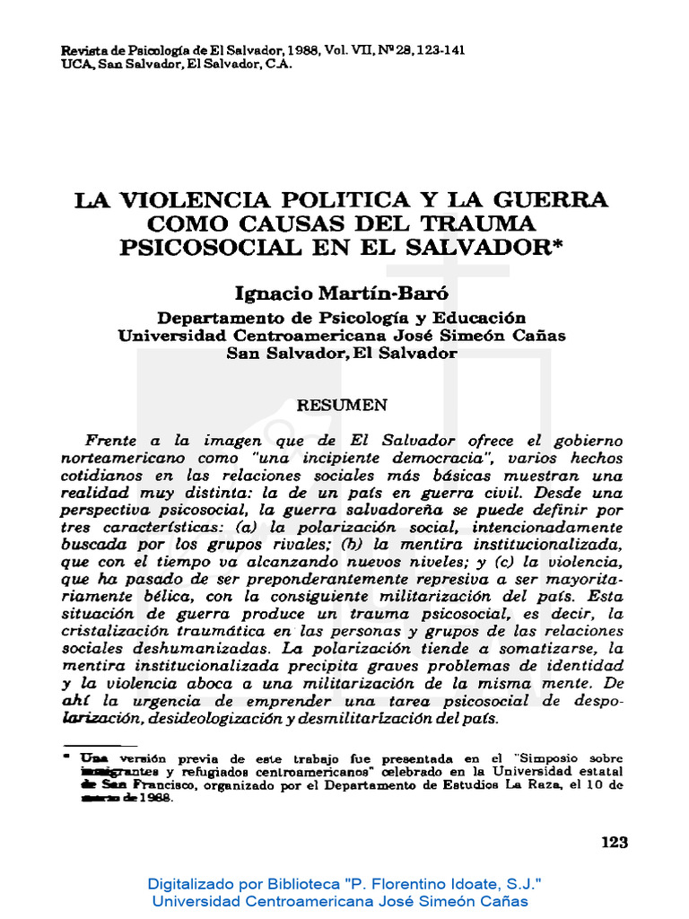 Martin Baró | PDF | El Salvador